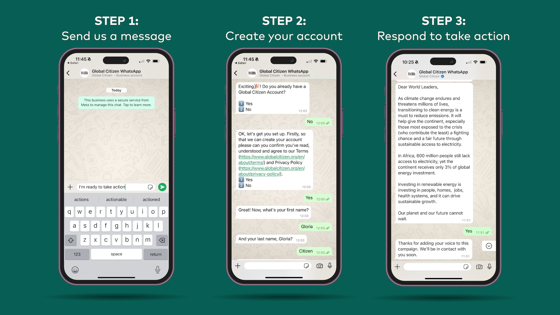 Message Us on WhatsApp | Global Citizen