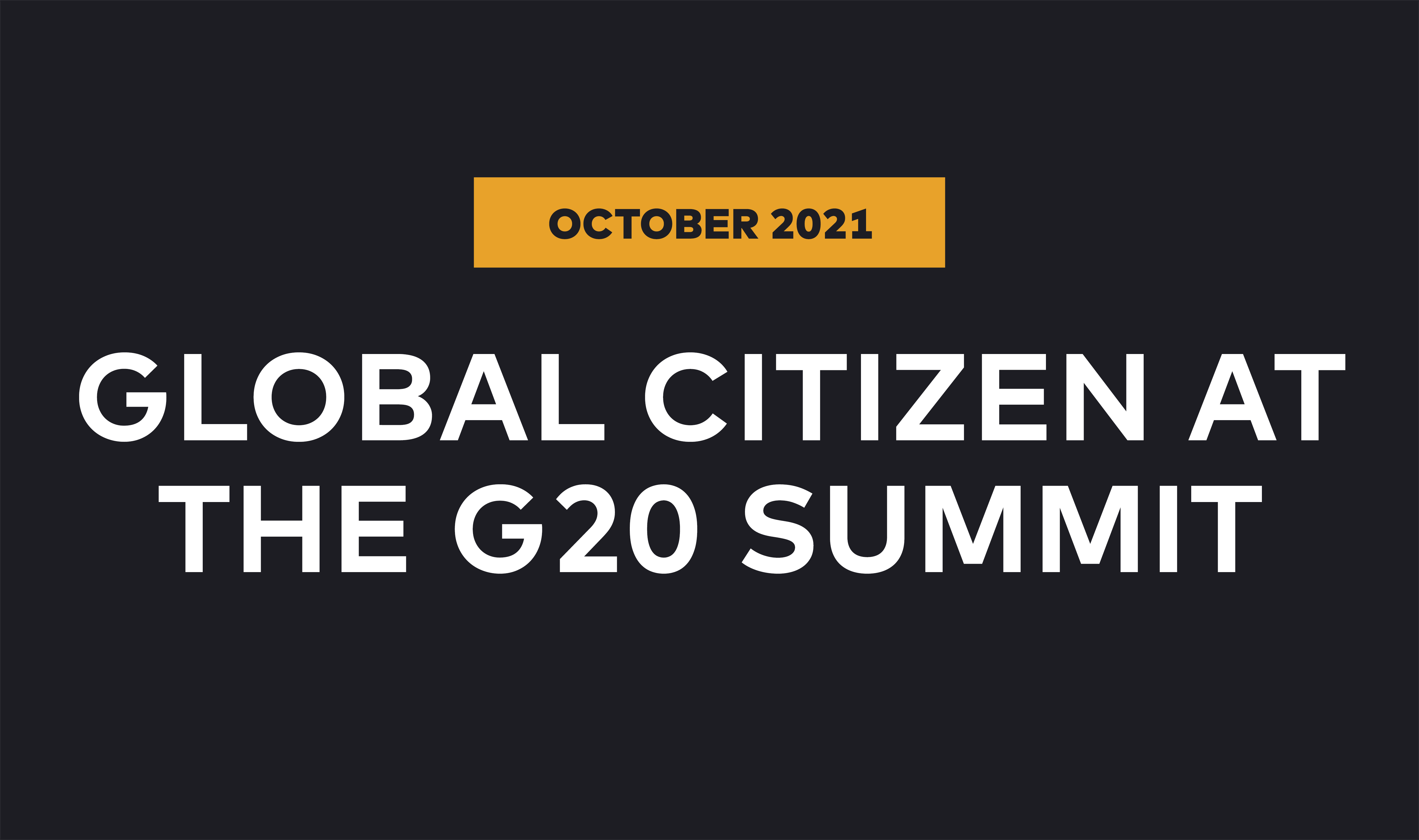 Global Citizen: A Recovery Plan for the World